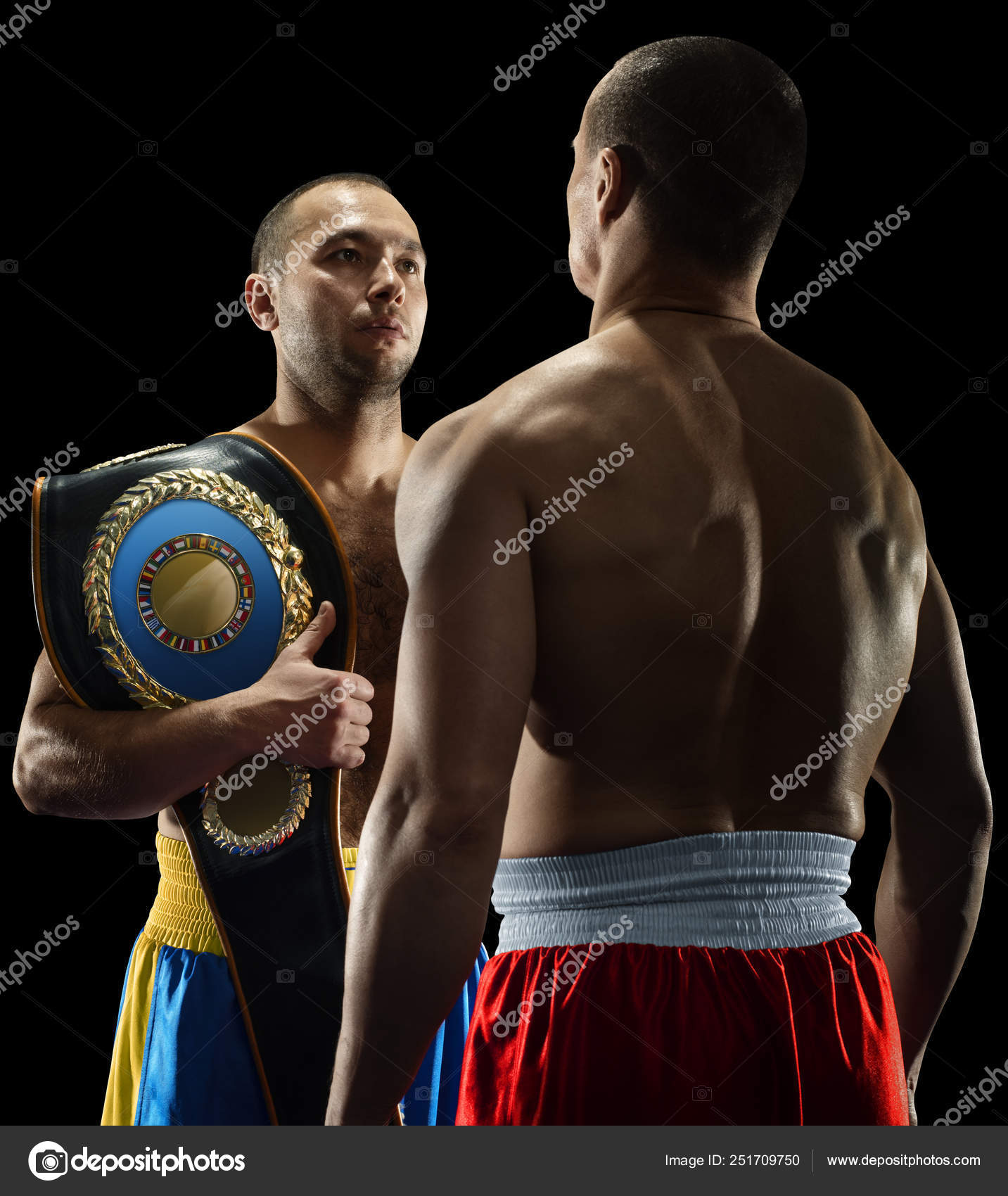 Professional boxers isolated in white background dark Stock Photo by ...
