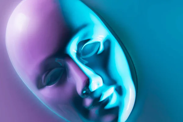 White plastic face mask profile. - Stock Image - Everypixel