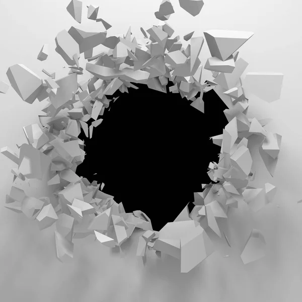 Cracked Hole White Stone Wall Stock Photo by ©VERSUSstudio 205949926