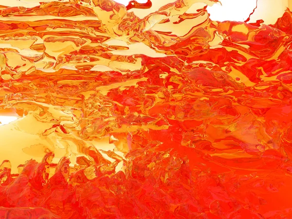 Yellow orange liquid splash isolated on white background. 3d render ...