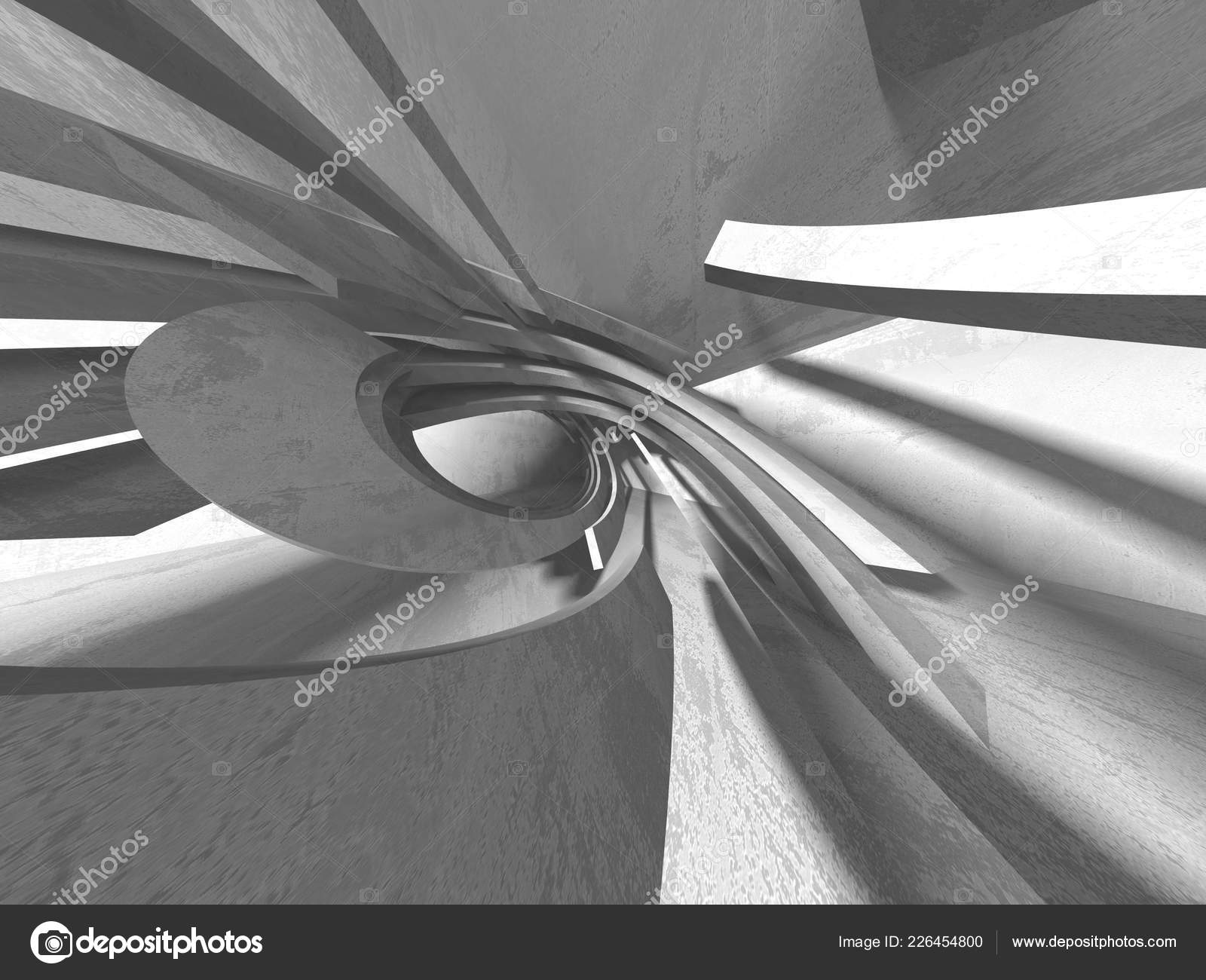 Abstract Geometric Concrete Architecture Background Render Illustration ...