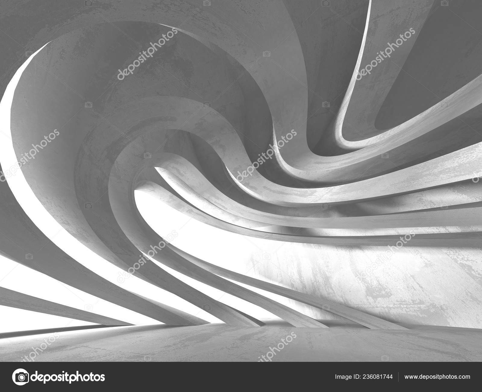 Abstract Geometric Concrete Architecture Background Render Illustration ...