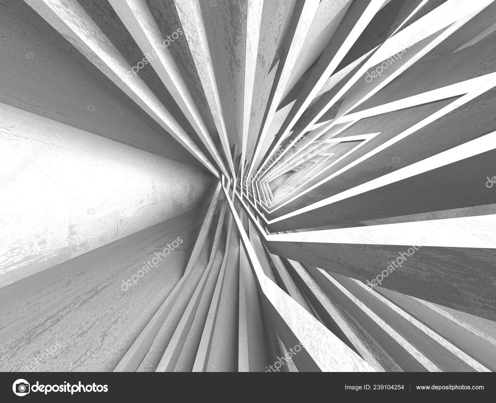 Abstract Geometric Concrete Architecture Background Render Illustration ...