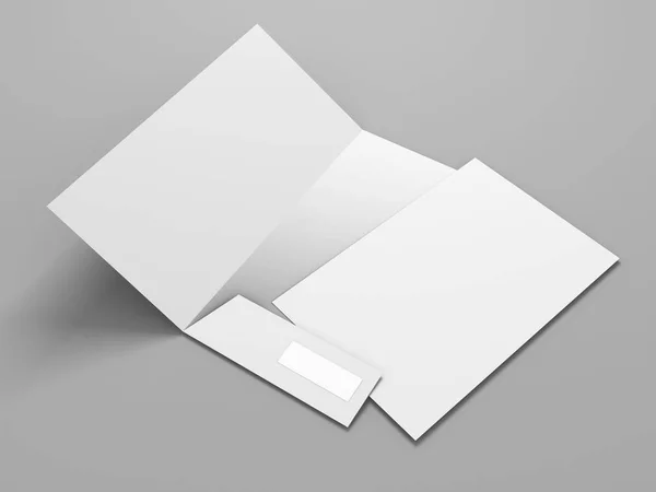 Blank white folder brochure template mockup — Stock Photo ...