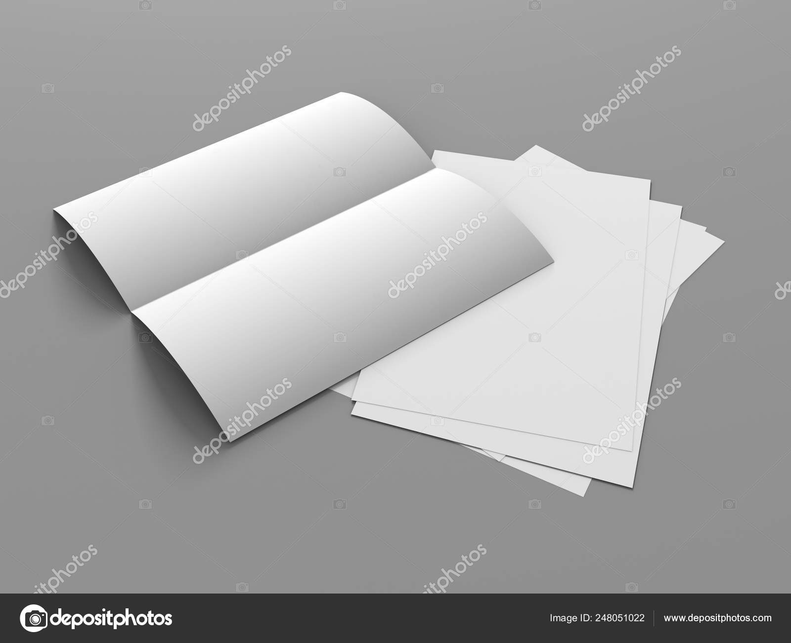 Blank white folder brochure template mockup — Stock Photo ...