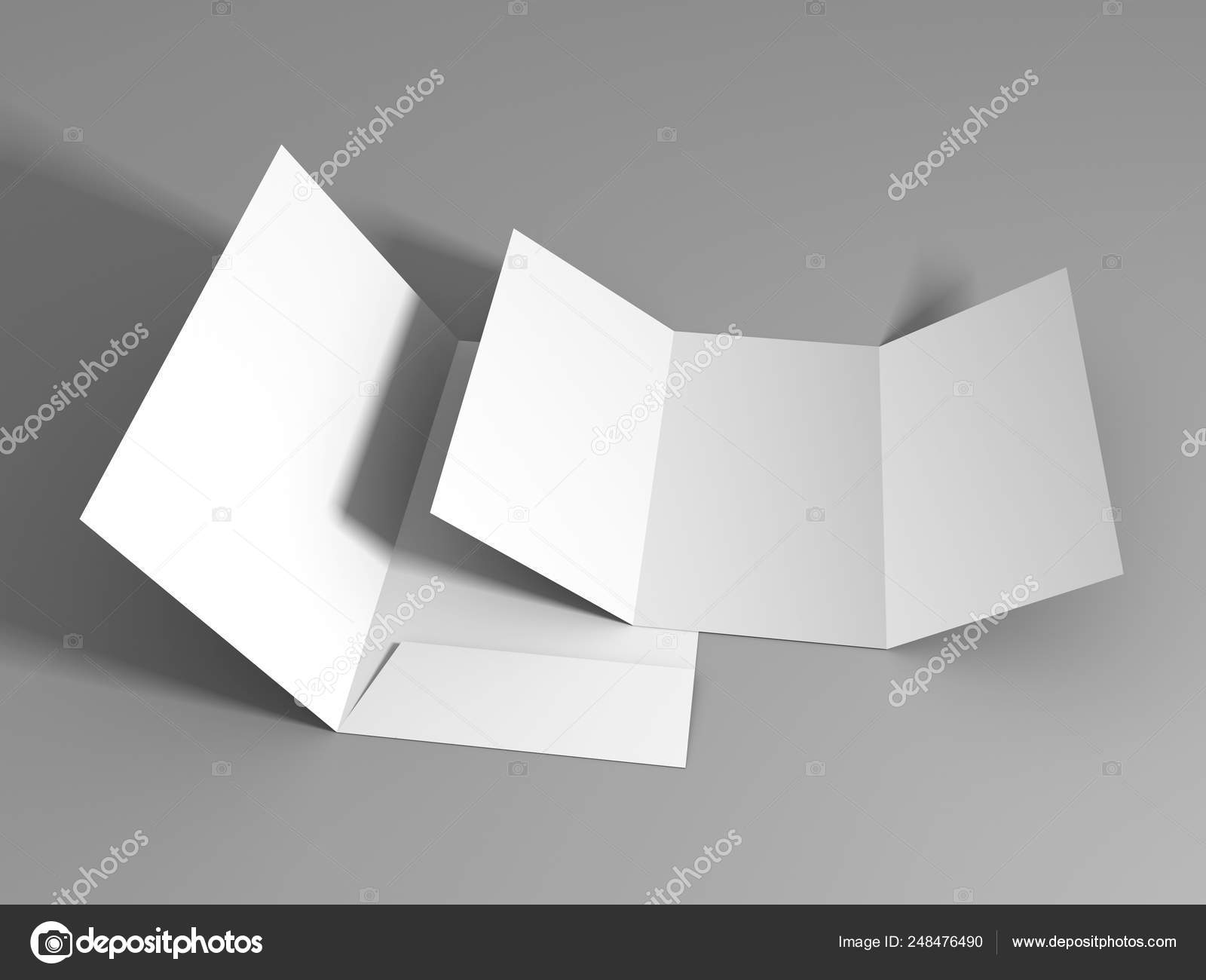 Blank white folder brochure template mockup — Stock Photo ...
