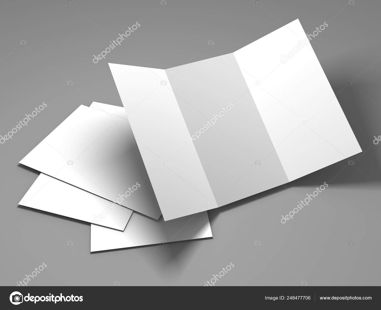 Blank white folder brochure template mockup — Stock Photo ...