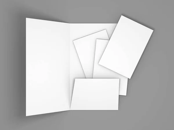 Blank white folder brochure template mockup — Stock Photo ...