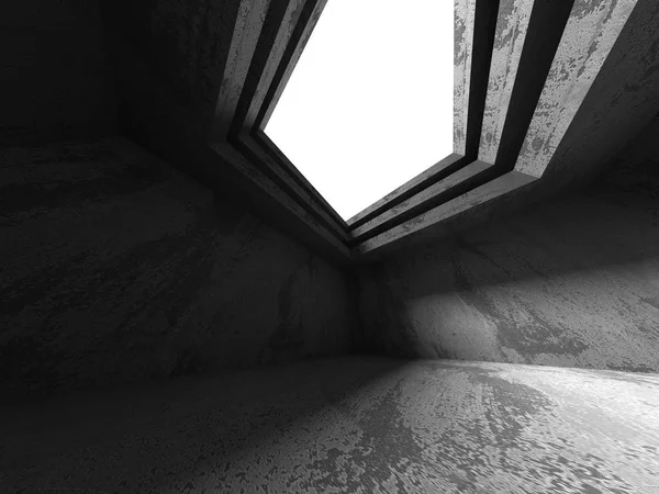 Mørk Kælder Tom Rum Interiør Betonvægge Arkitekturbaggrund Gengivelse ...