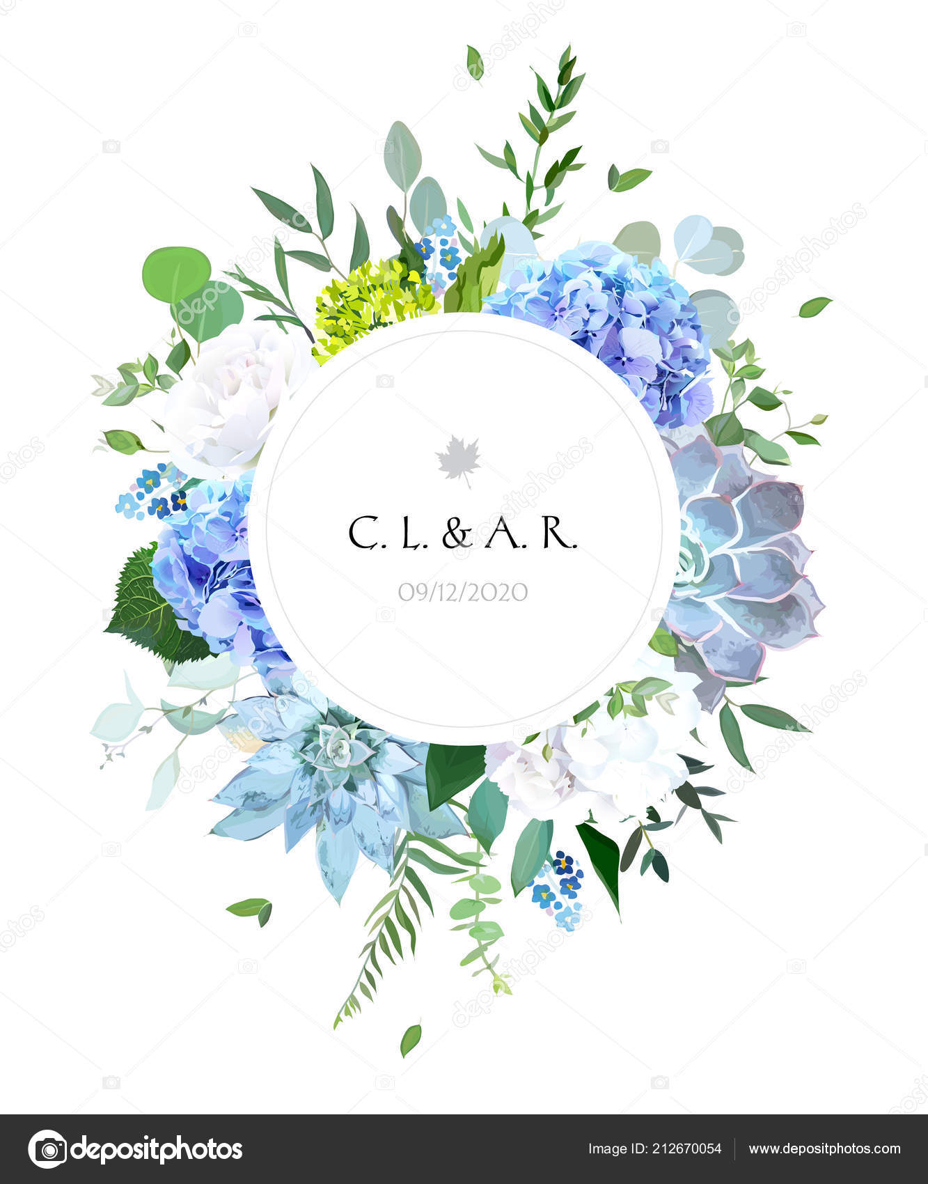 Wedding Vector Border Blue