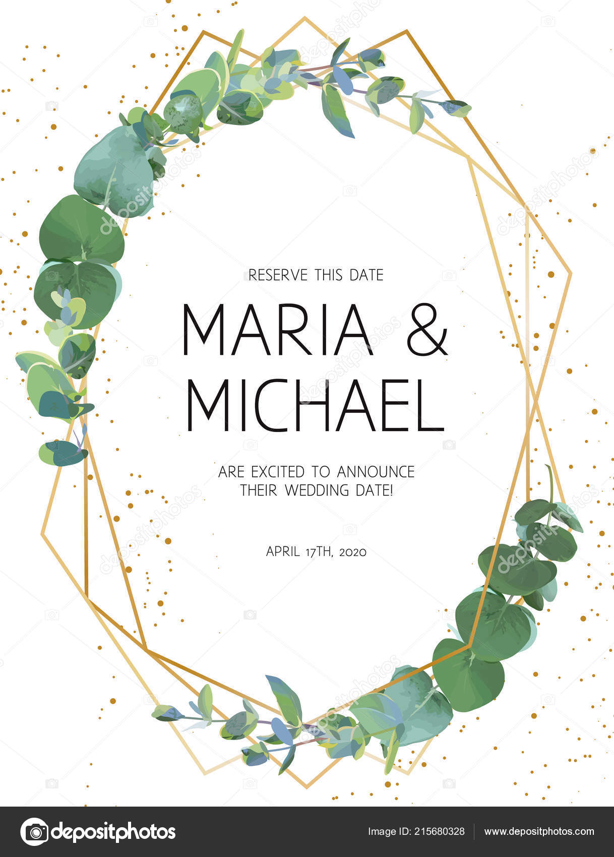 Greenery wedding invitation Stock Vector Image by ©lavendertime_ #215680328