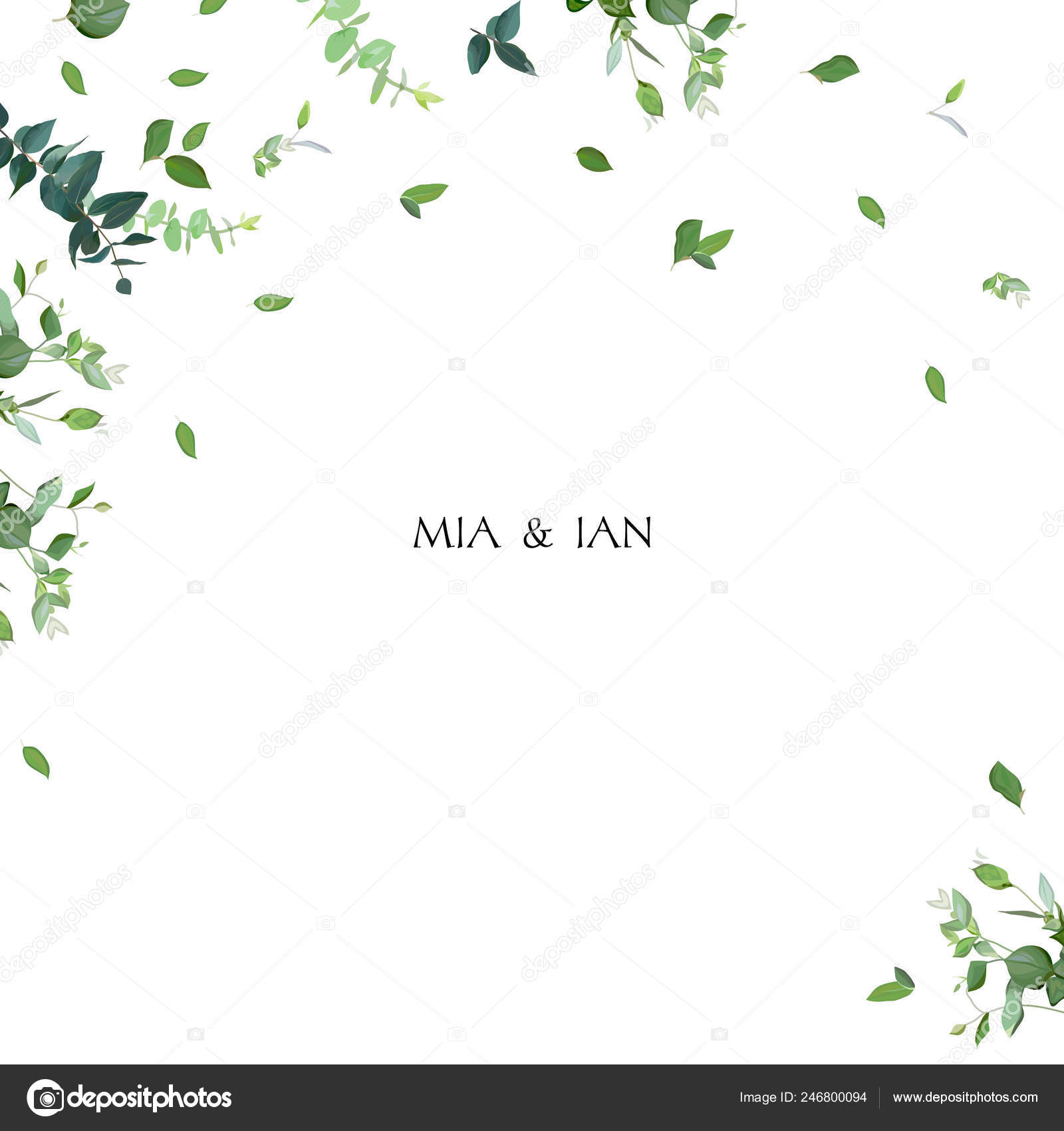 Greenery wedding invitation. Stock Vector Image by ©lavendertime ...