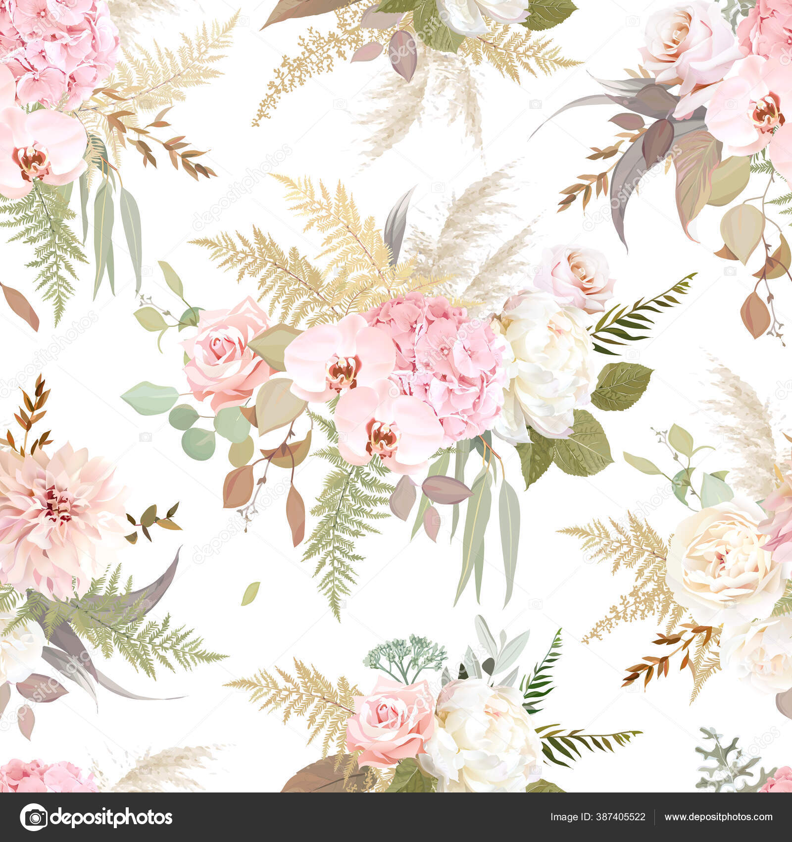 Luxurious beige trendy vector design floral print. Stock Vector Image ...