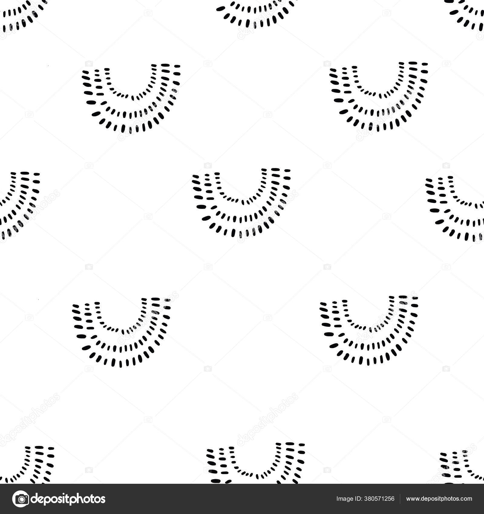 Rainbow shapes, curves, arcs. u shaped abstract seamless black and ...
