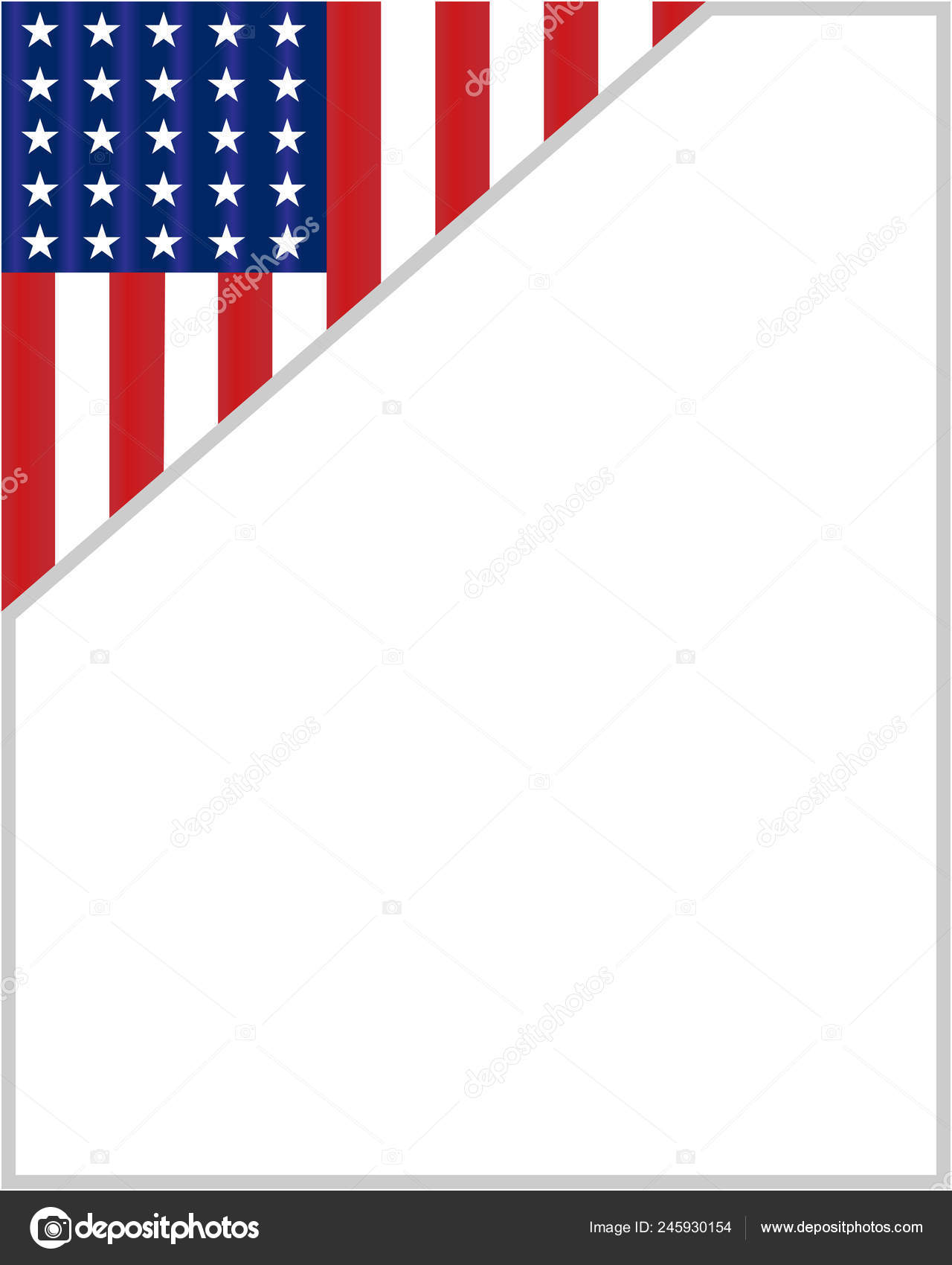 Usa Flag Corner Border Frame Empty Space Your Text — Stock Vector ...