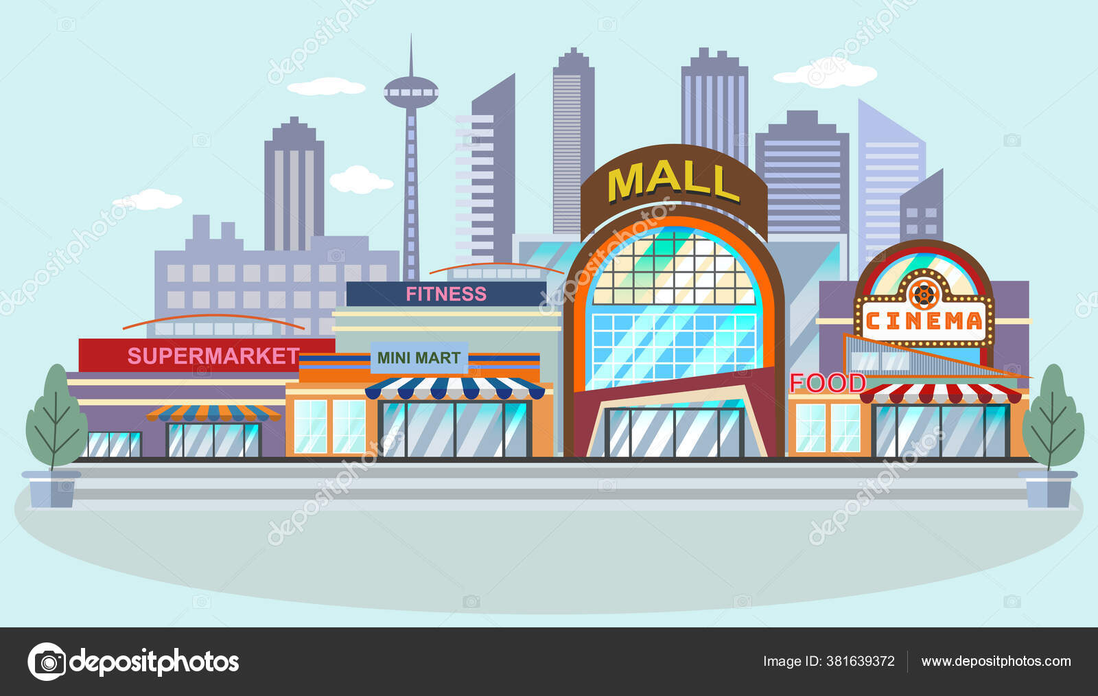 Cartoon Store Building