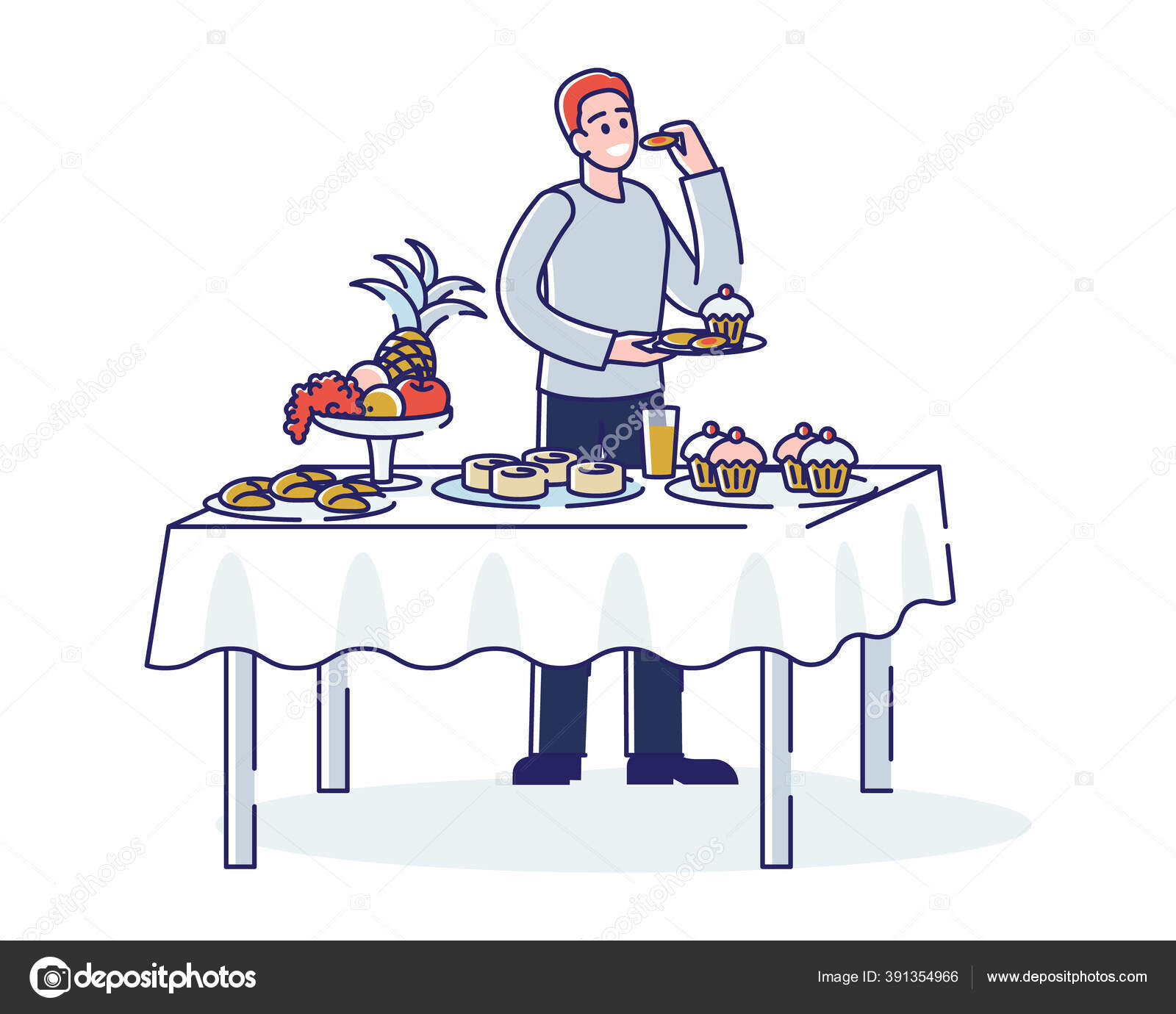 Imagen De Dibujos Animados De Fiesta Buffet 9.000+ Buffet