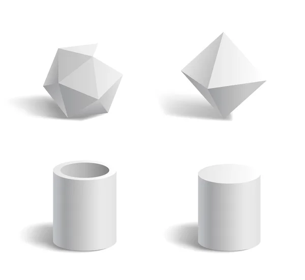 Set of basic 3d shapes. Black geometric solids on a white backgr Stock Vector Image by ©Farber ...
