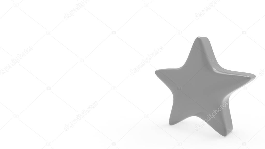 3d gris estrella sobre fondo blanco. Render e ilustración de la ...