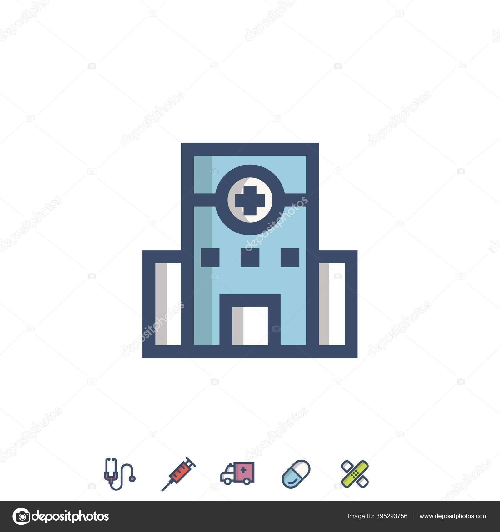 Hospital Icon Vector Illustration Website Graphic Design — Stock Vector ...
