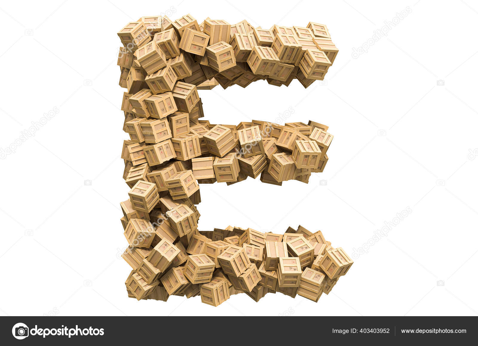 Letter Wooden Boxes Rendering Isolated White Background Stock Photo by ...