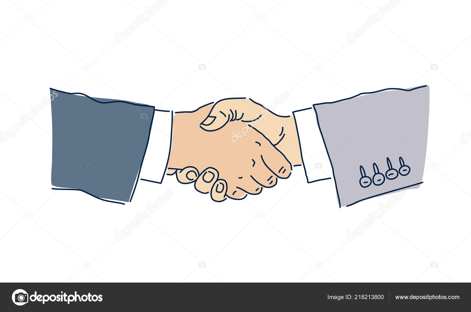 Business Handshake Concept Transaction Vector Illustration White ...