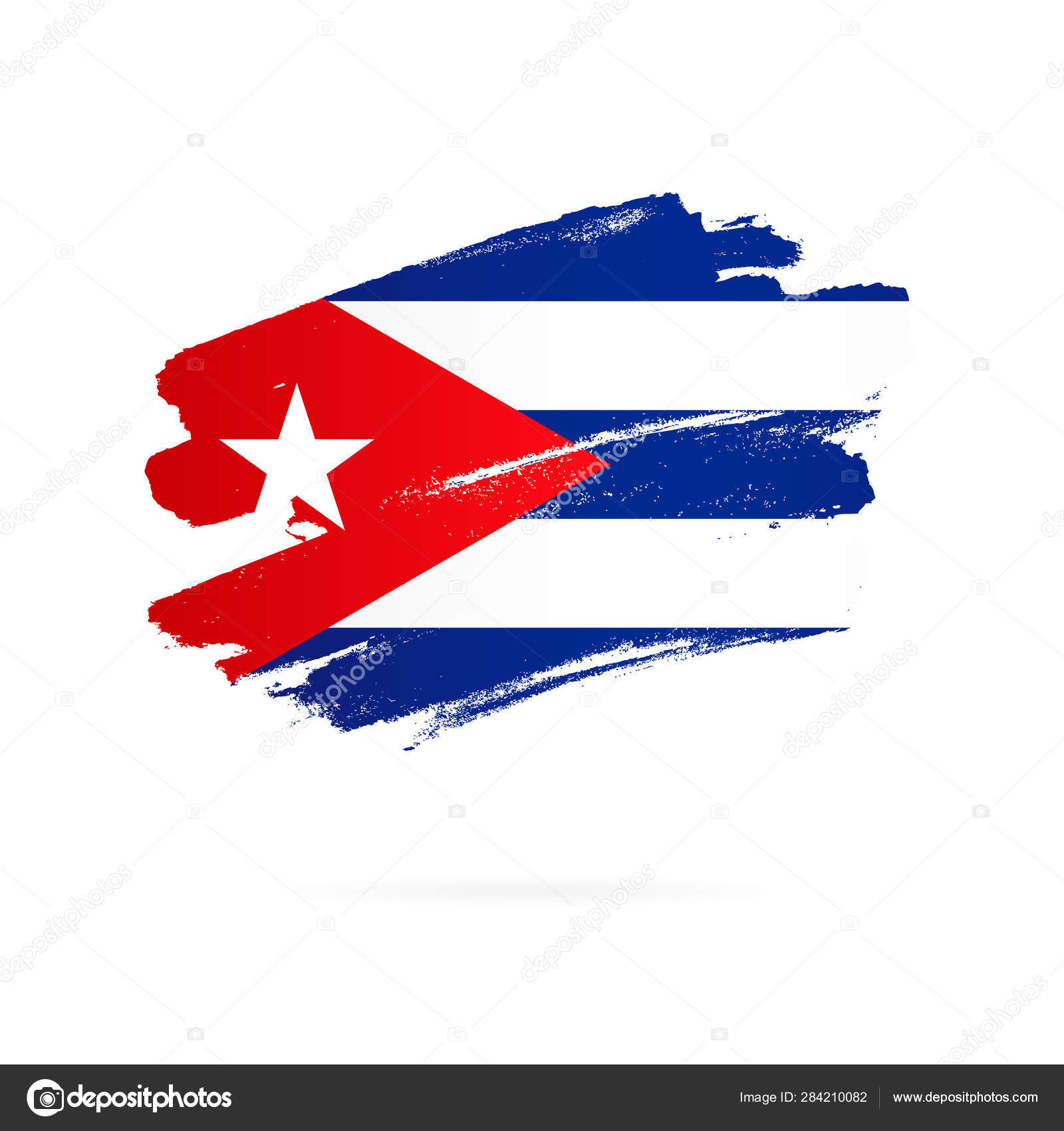 Cuban flag. Brush strokes. Cuba Independence Day. Stock Vector Image by ...
