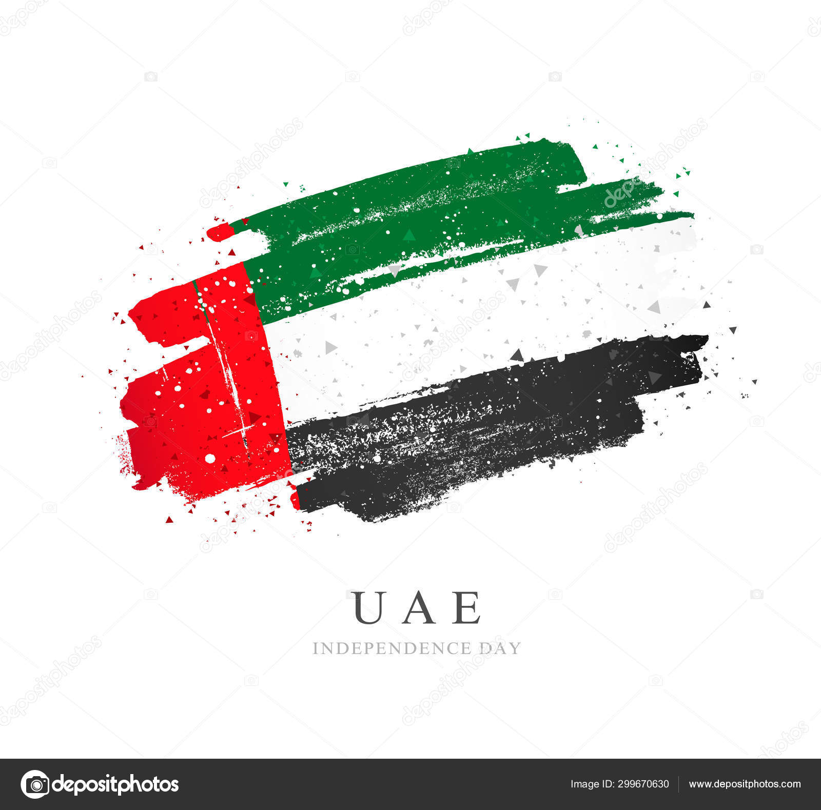 UAE flag. Brush strokes are drawn by hand. Independence Day Stock ...
