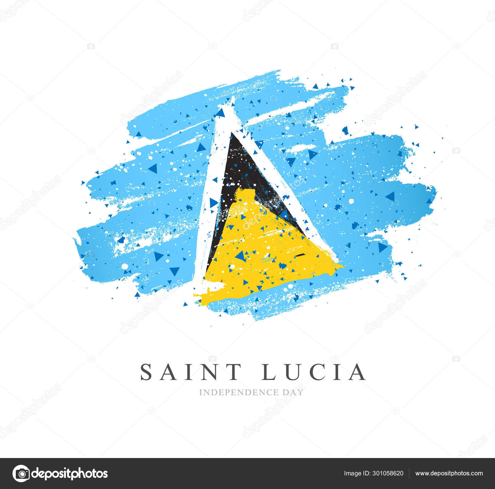 Flag of Saint Lucia. Vector illustration on a white background. Stock ...
