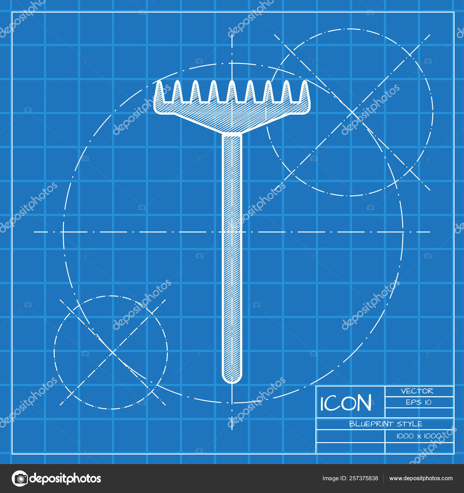 Rake for land cultivation illustration. Tool for farming vector icon ...