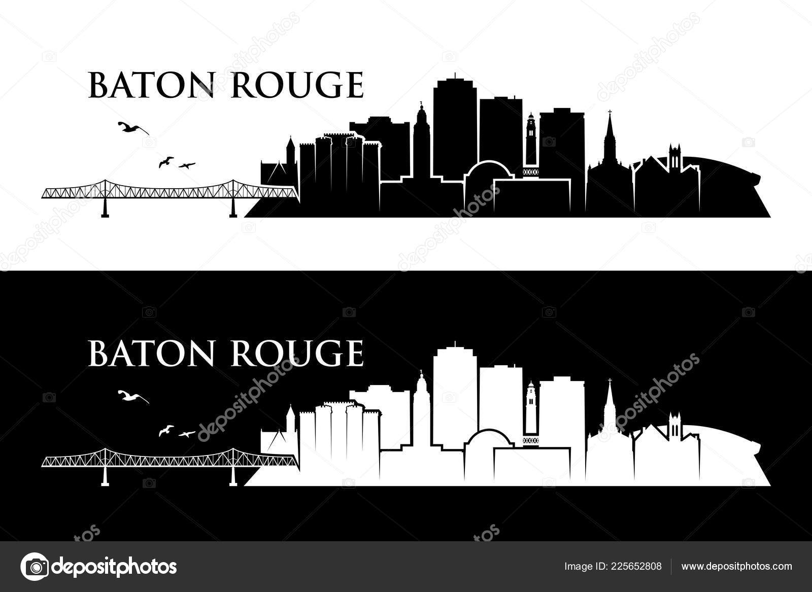 Silhouette Baton Rouge City Inscription Vector Illustration Stock ...