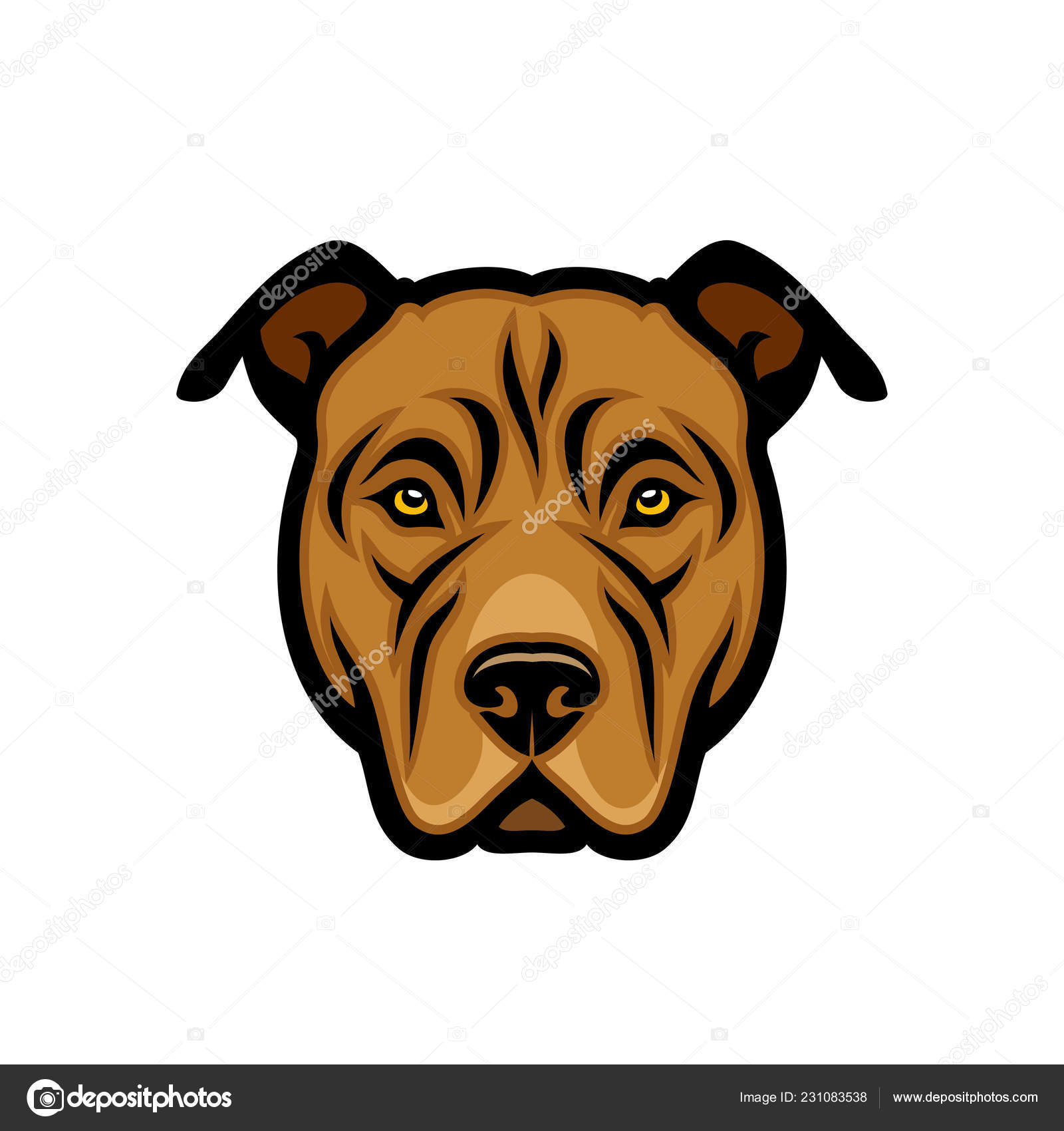 Pitbull Face Vector