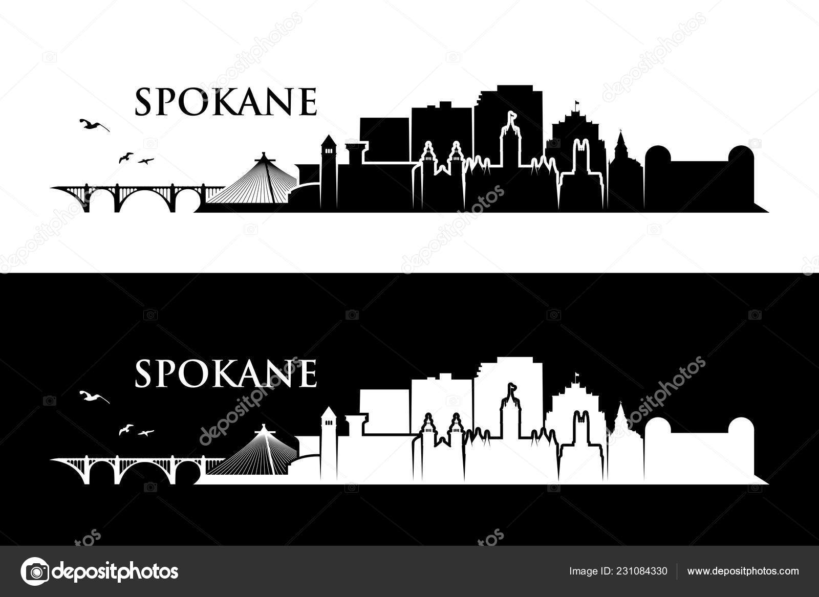 Spokane City Skyline Buildings Vector Posters ⬇ Vector Image by © I ...
