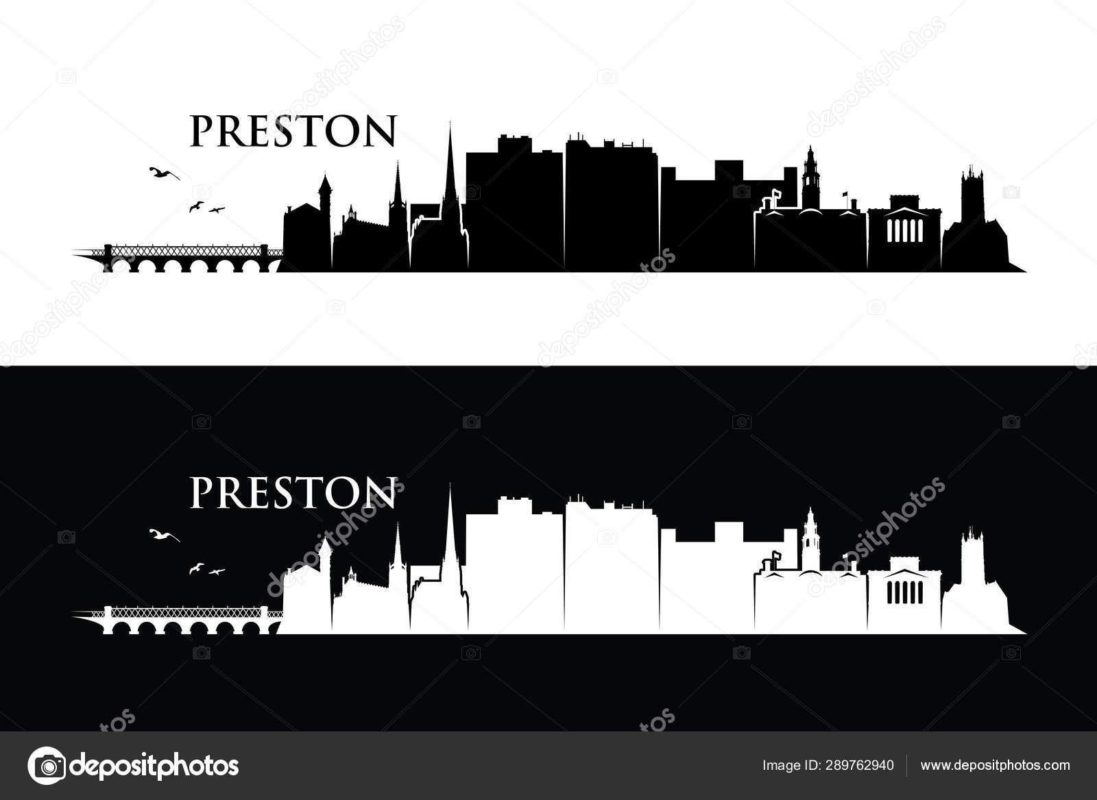 Preston City Silhouette Banner Vector Illustration Stock Vector Image ...