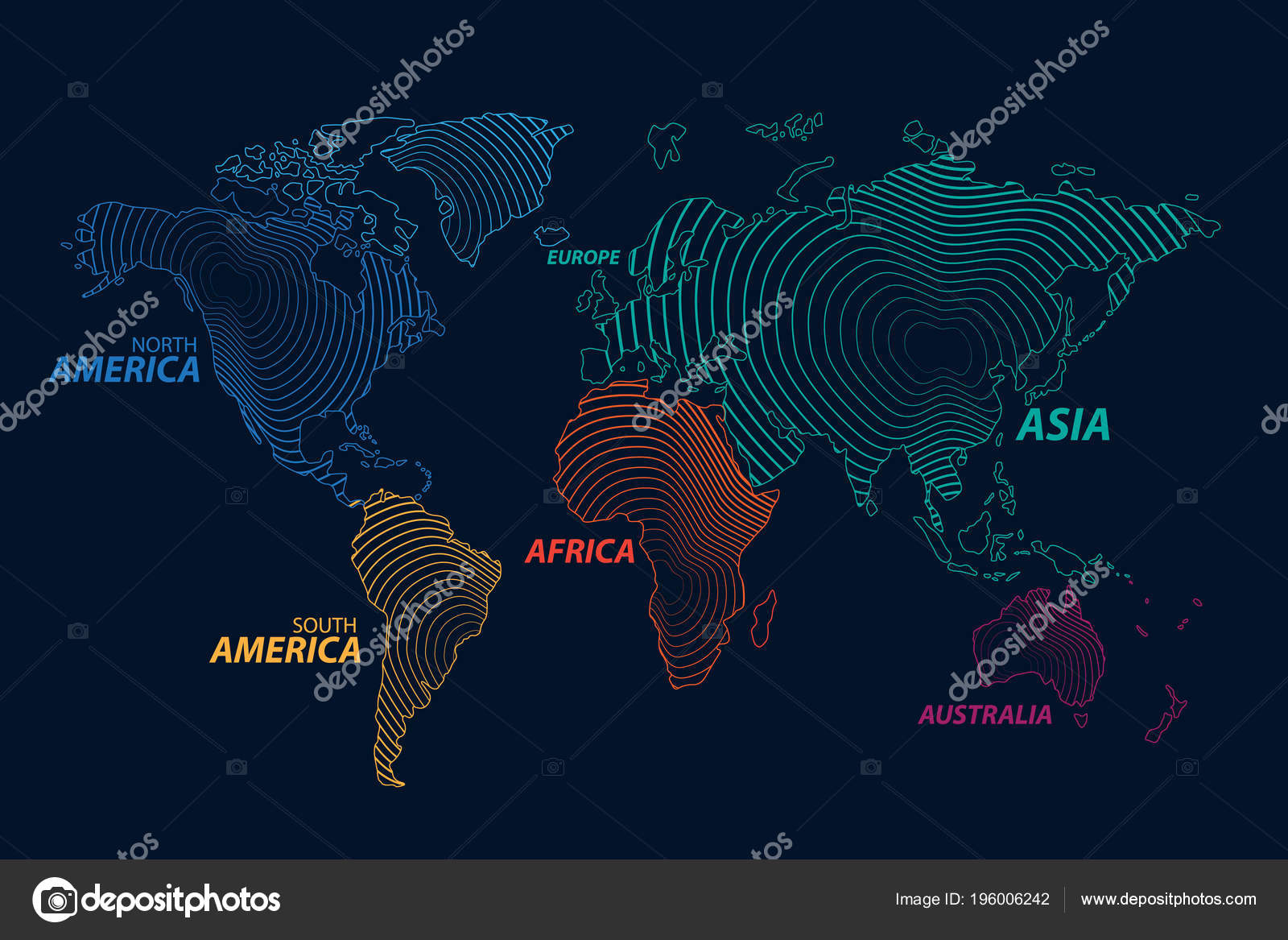 Modern Digital World Map Globalization Concept Vector Illustration ...