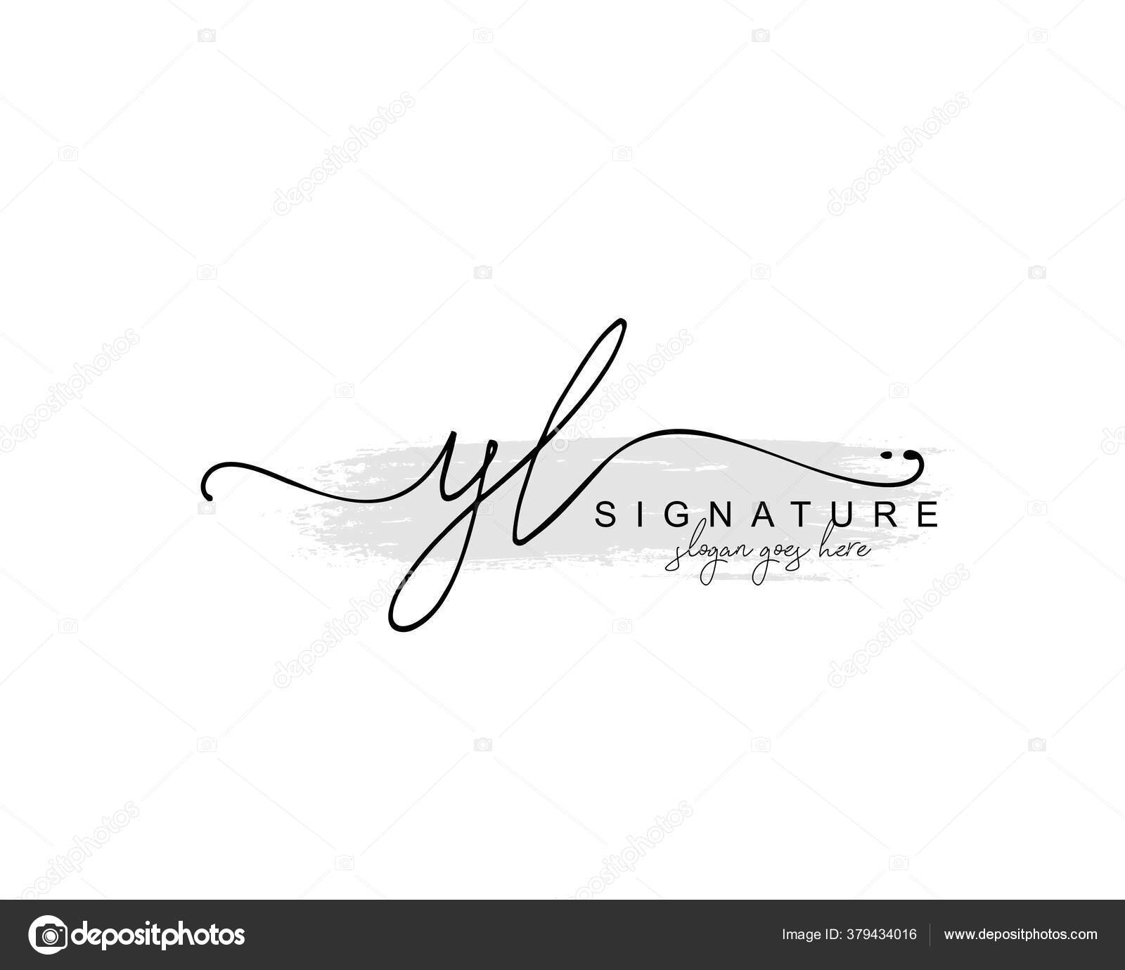 Initial Beauty Monogram Elegant Logo Design Handwriting Logo Initial Signature Stock Vector by ...