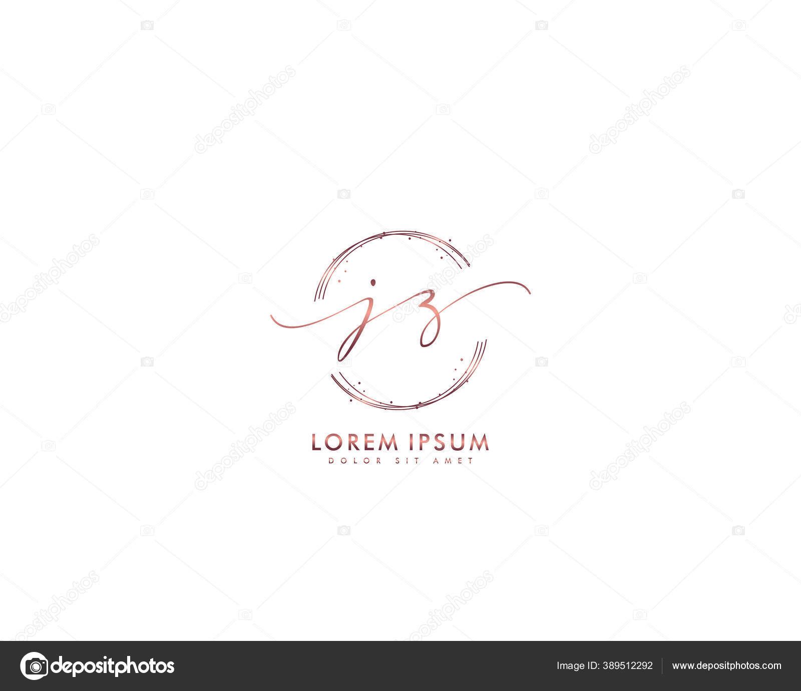 Initial Letter Beauty Handwriting Logo Vector Stock Vector by ...