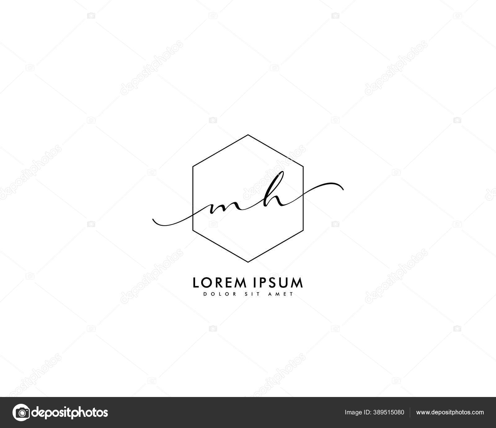 Initial Letter Beauty Handwriting Logo Vector Stock Vector Image by ...