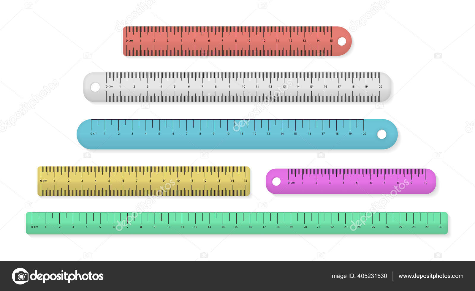 Set measuring rulers. Stock Vector by ©Poliashenko 405231530