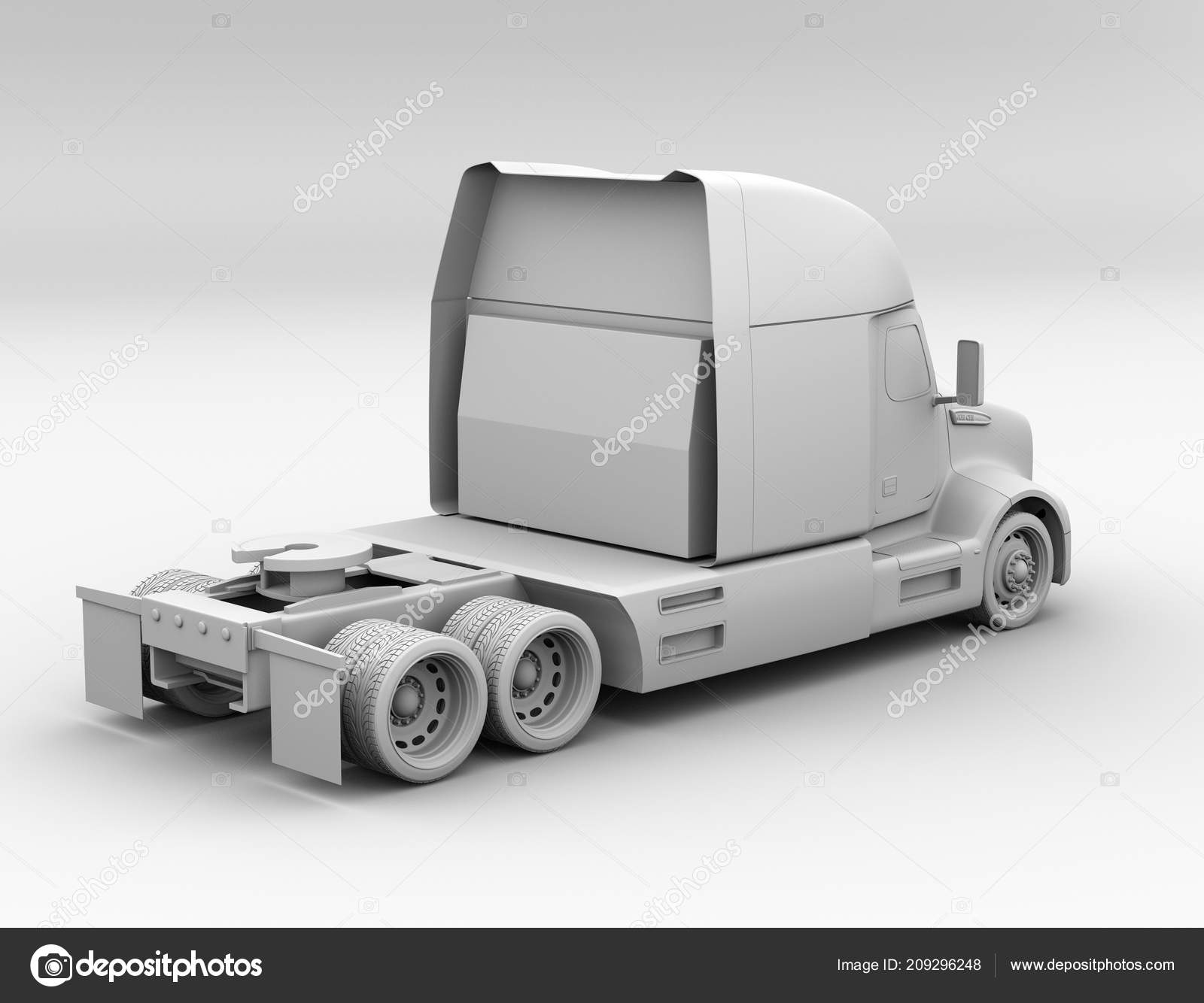 Clay Rendering Fuel Cell Powered American Truck Rendering Image — Stock ...