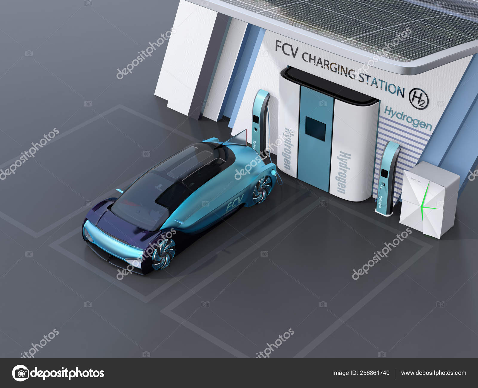 Fuel Cell Powered Autonomous Car Filling Gas Fuel Cell Hydrogen — Stock ...