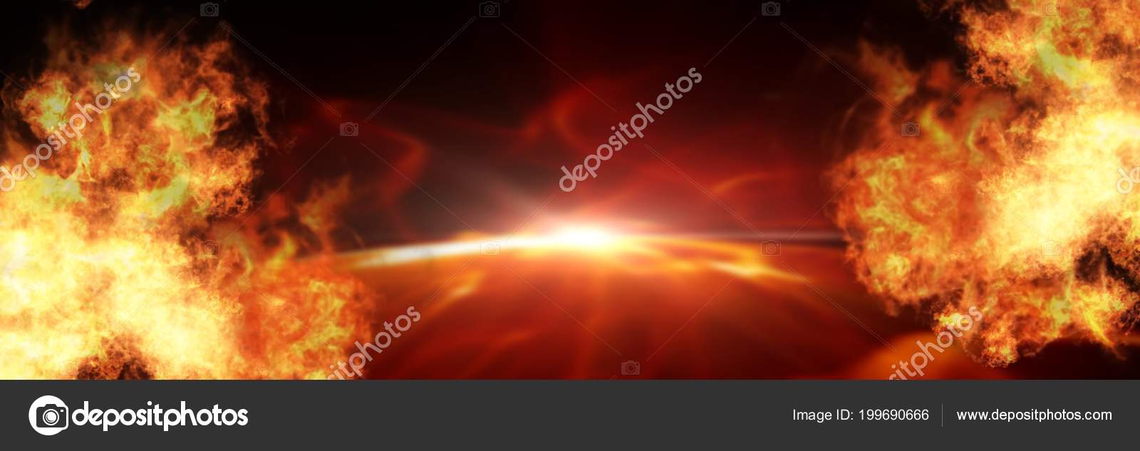 Digital Composite Fire Burning Flames Light Source Stock Photo by ...