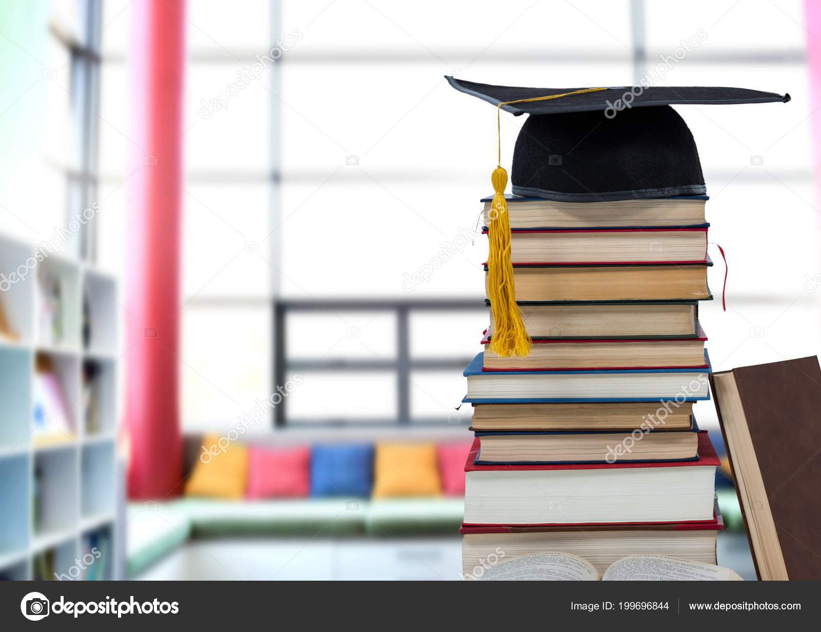 Digital Composite Graduation Hat Education Library Stock Photo by ...