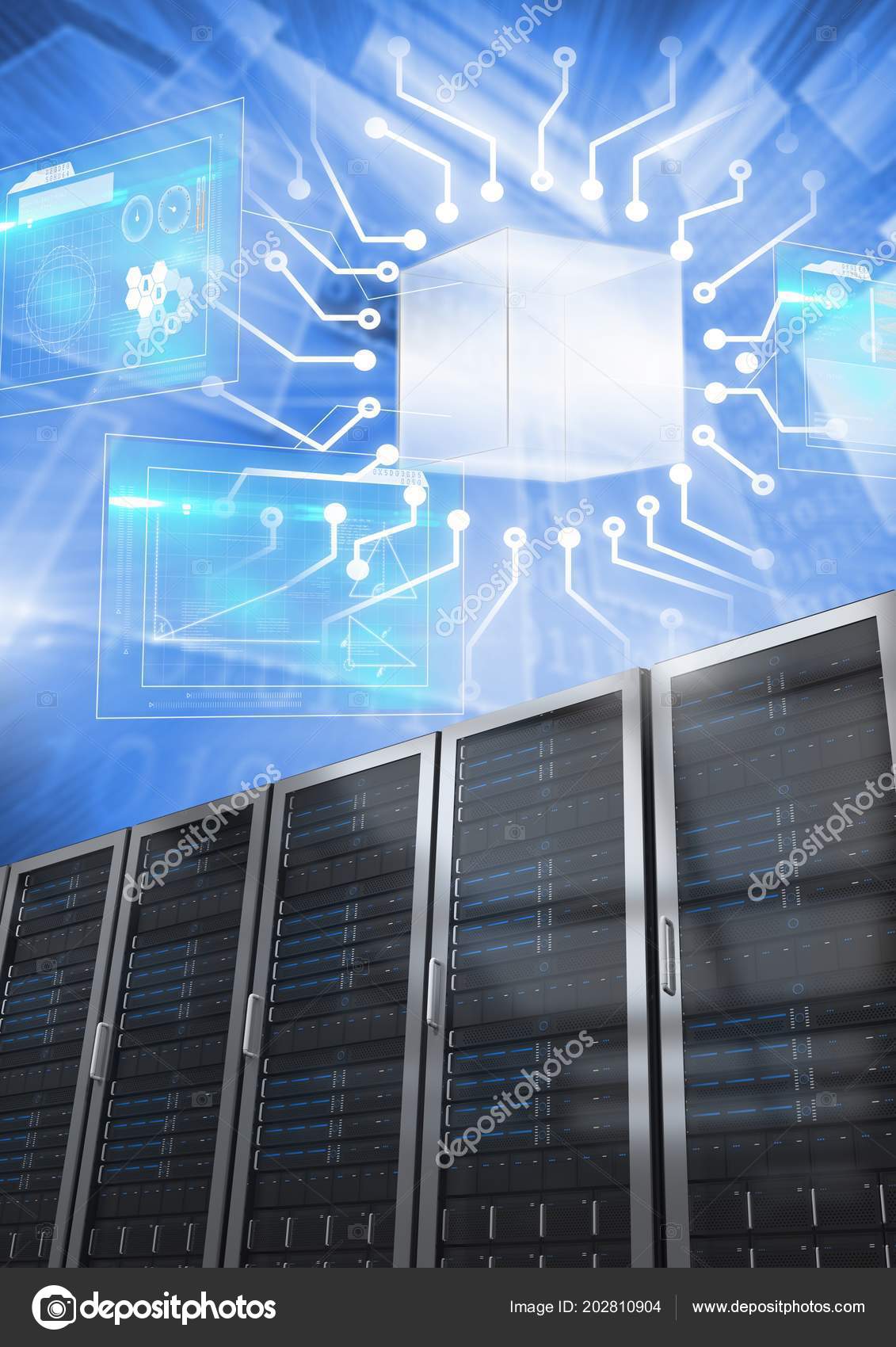 Digital Composite Computer Servers Technology Information Interface ...