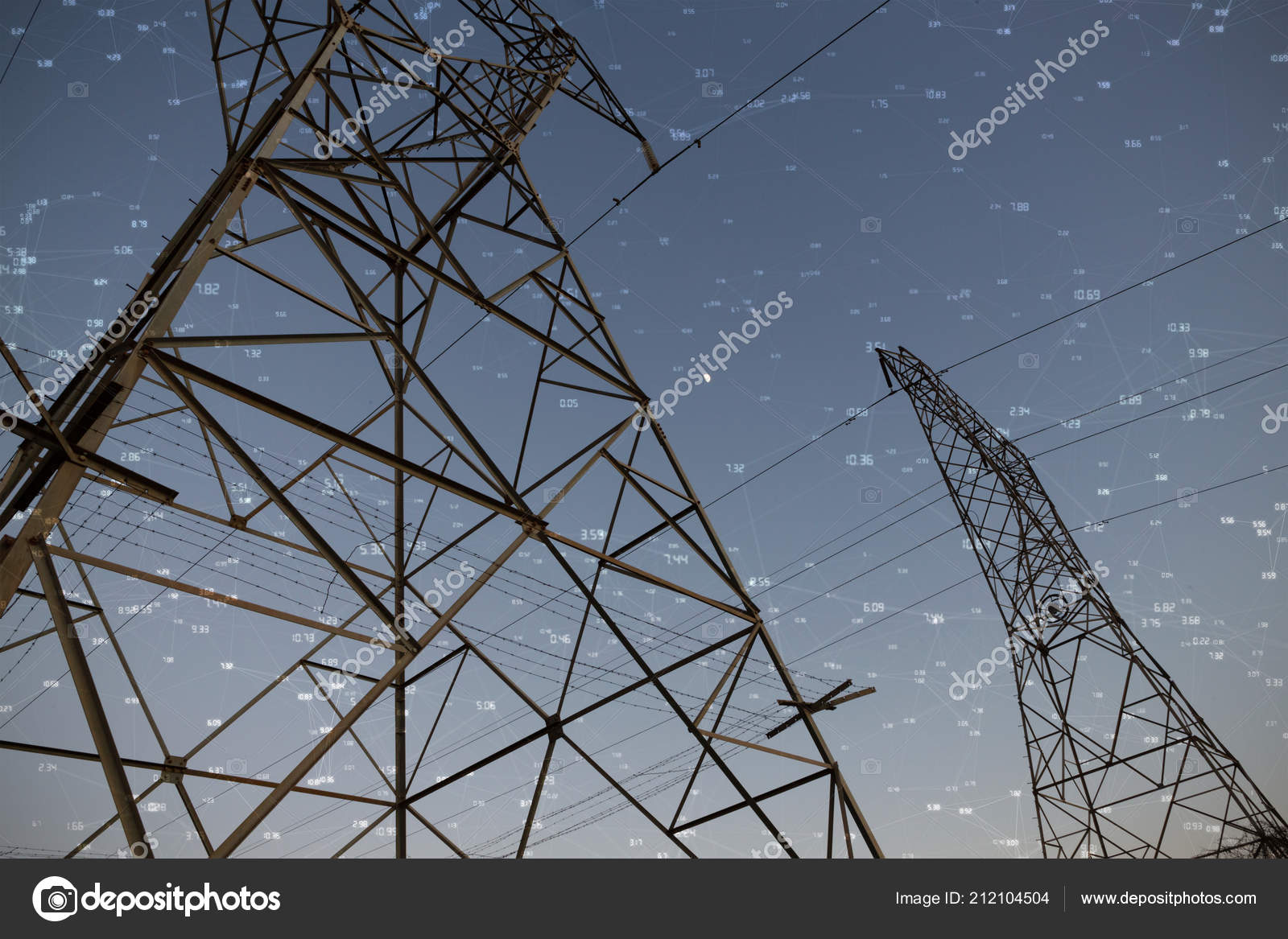 Screen Times Evening Electricity Pylon Silhouette Stock Photo by ...