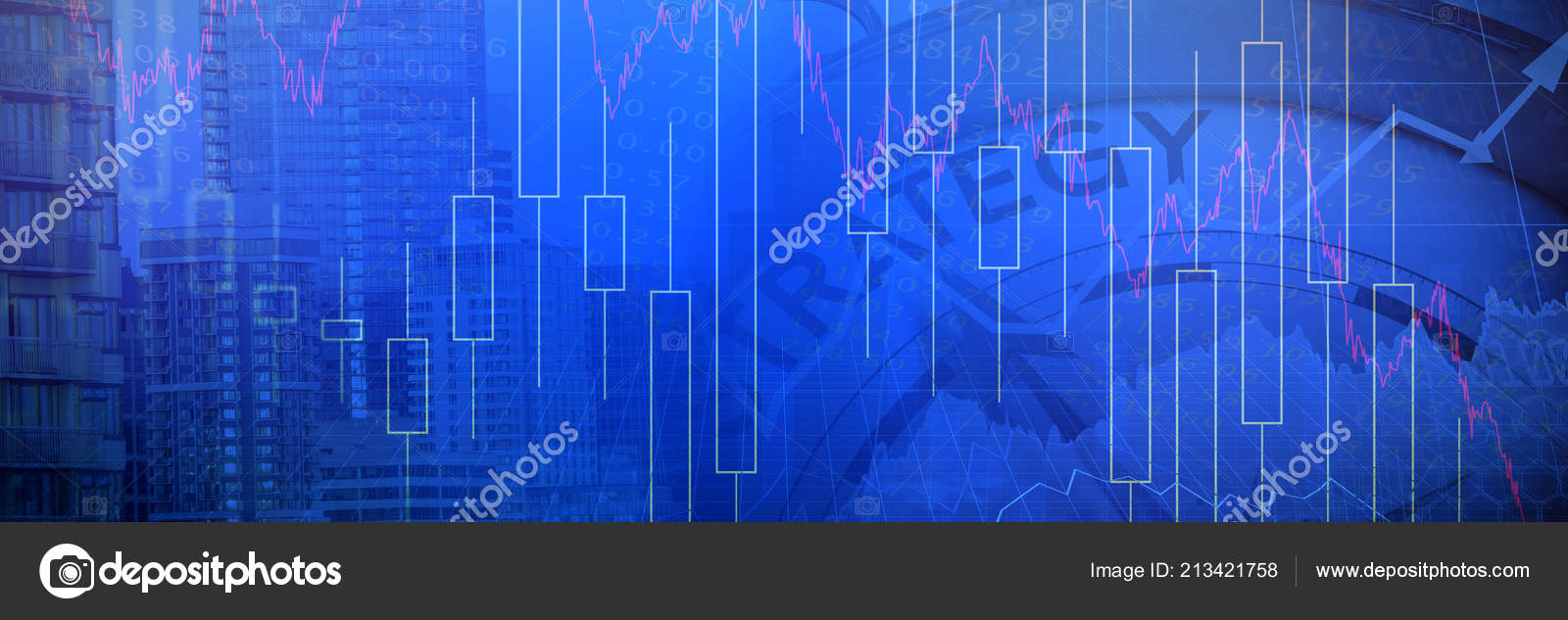 Strategy Text Graphs Navigational Compass Modern Office Buildings City ...