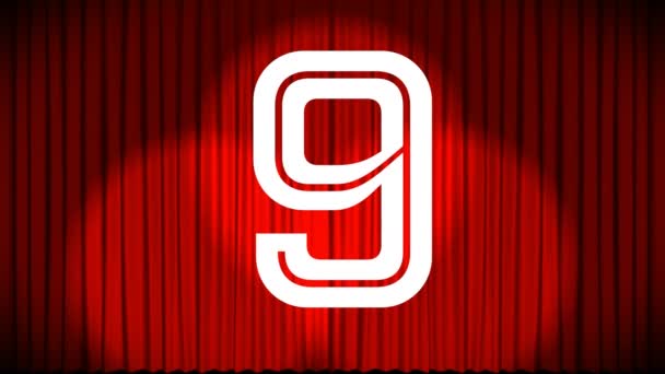 Animated Countdown Red Animated Curtains — Stock Video ...