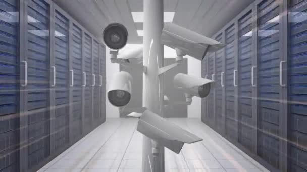 Front View Surveillance Cameras Corridor — Stock Video ...
