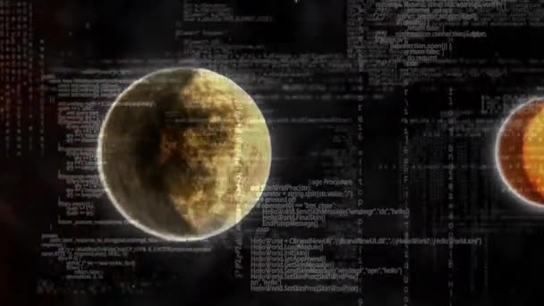 Digital Animation Planets Solar System Interface Codes Running ...