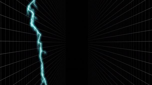 Digital Animation Lightning Moving Screen While Dark Background Shows ...